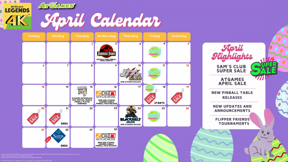 AtGames Legends 4K Monthly Calendar - AtGames