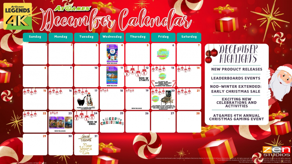 AtGames Legends 4K Monthly Calendar - Legends Ultimate