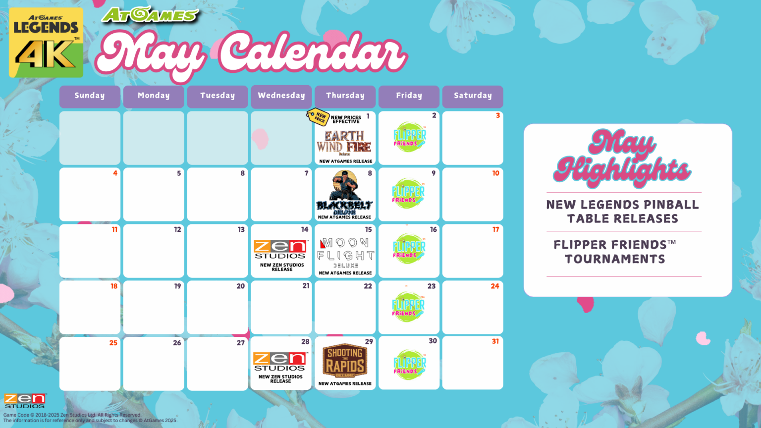 AtGames Legends 4K Monthly Calendar - AtGames