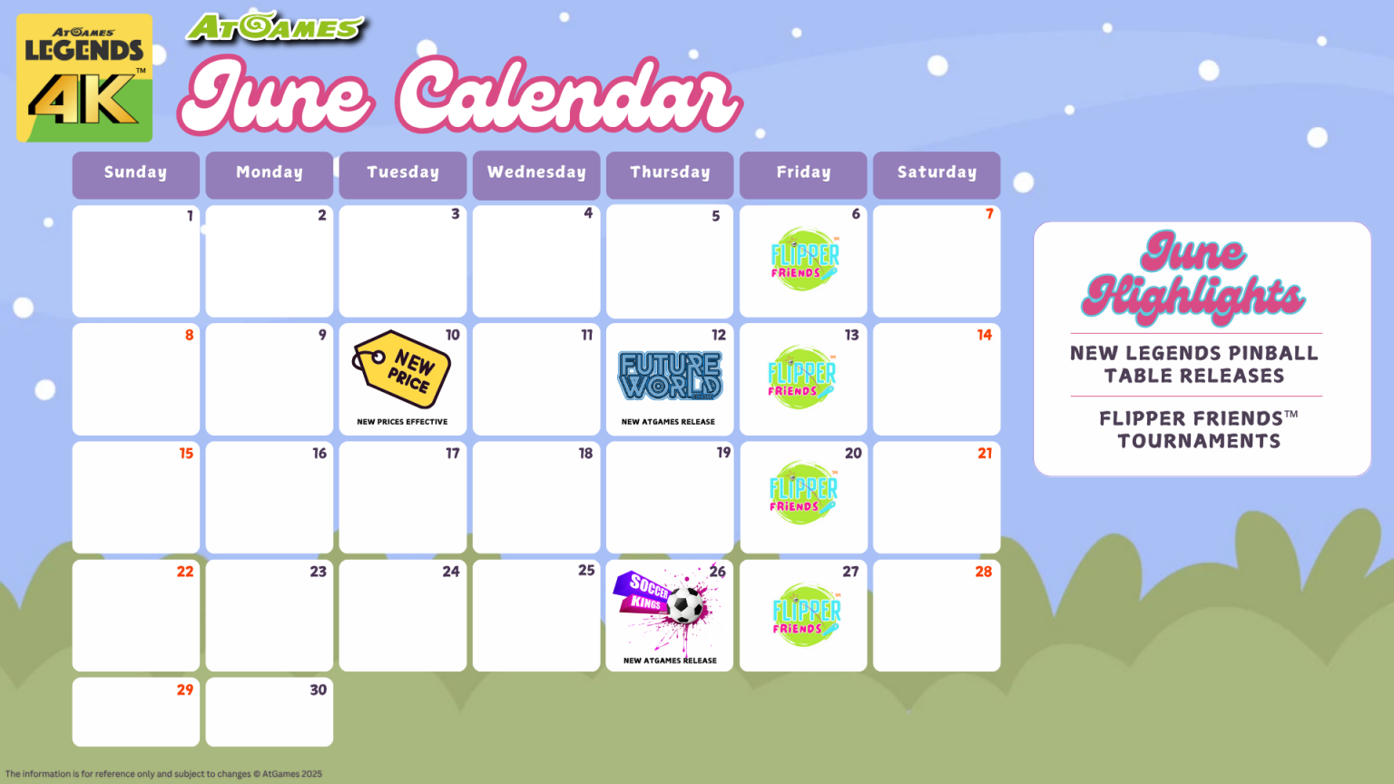 AtGames Legends 4K Monthly Calendar - AtGames