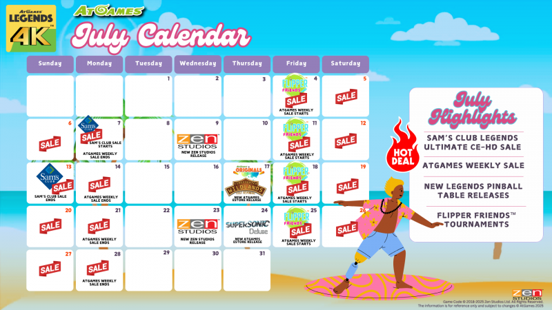 AtGames Legends 4K Monthly Calendar - AtGames