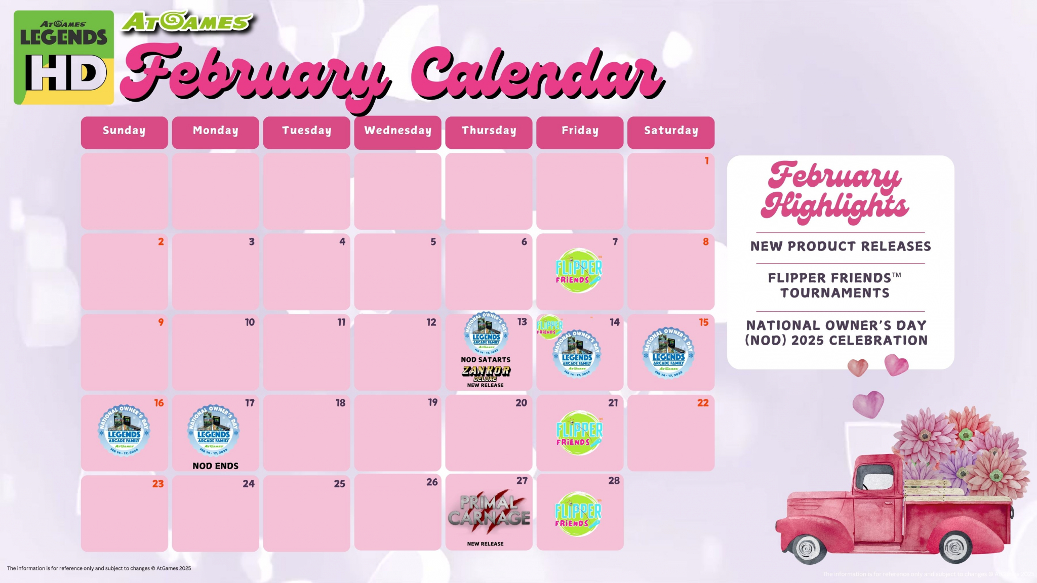 AtGames Legends HD Monthly Calendar - Legends Ultimate