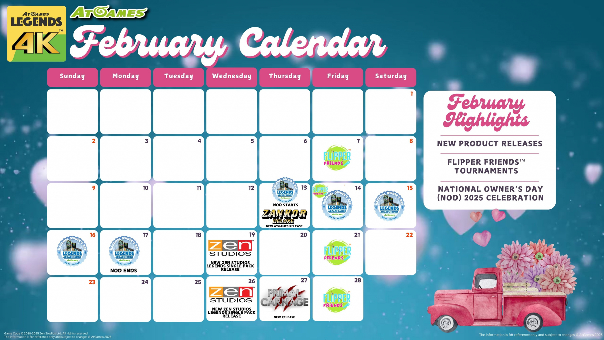 AtGames Legends 4K Monthly Calendar - Legends Ultimate