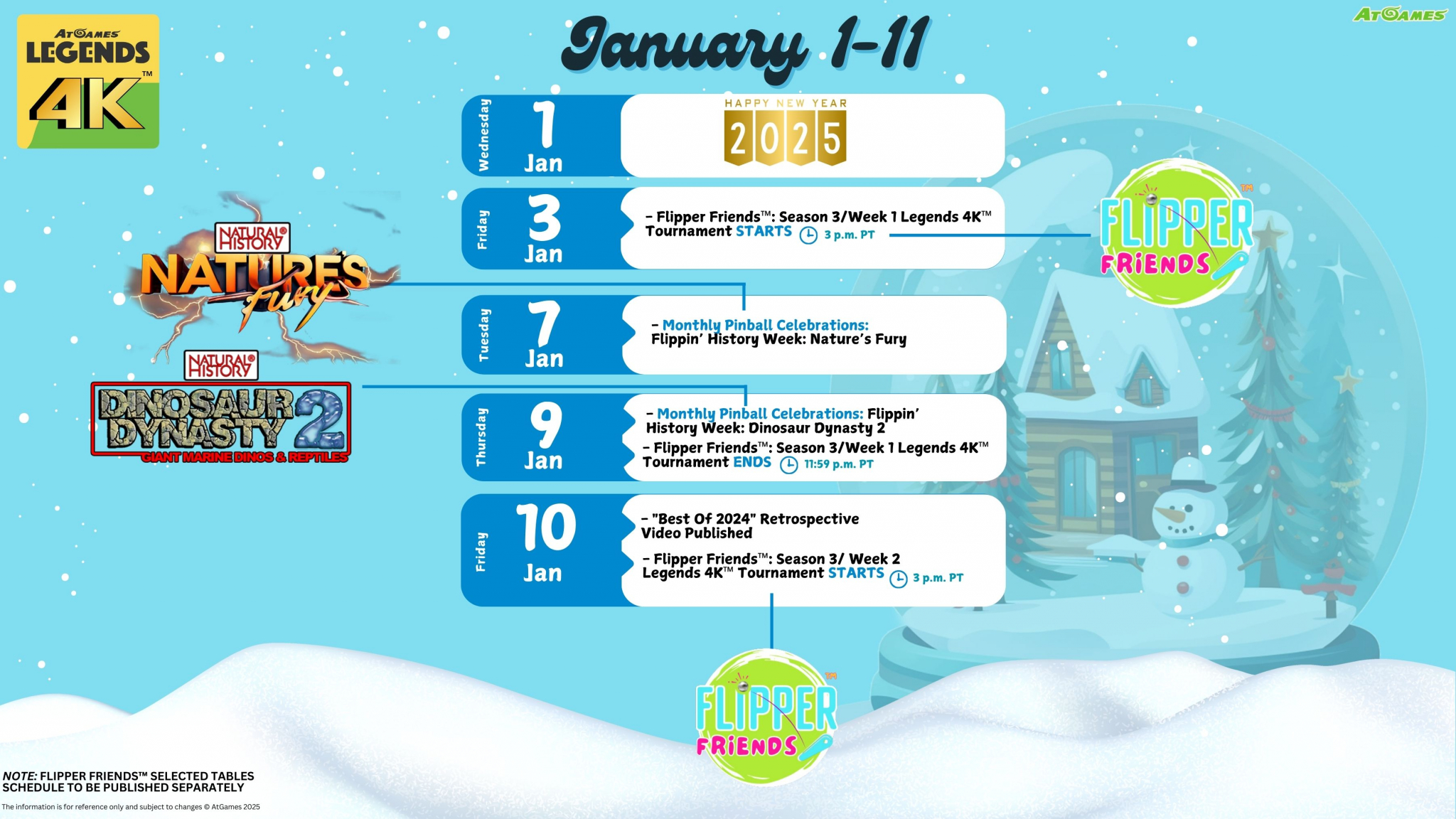 AtGames Legends 4K Monthly Calendar - Legends Ultimate