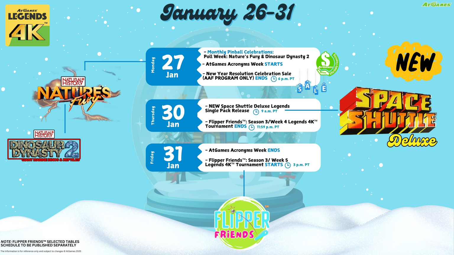 AtGames Legends 4K Monthly Calendar - Legends Ultimate