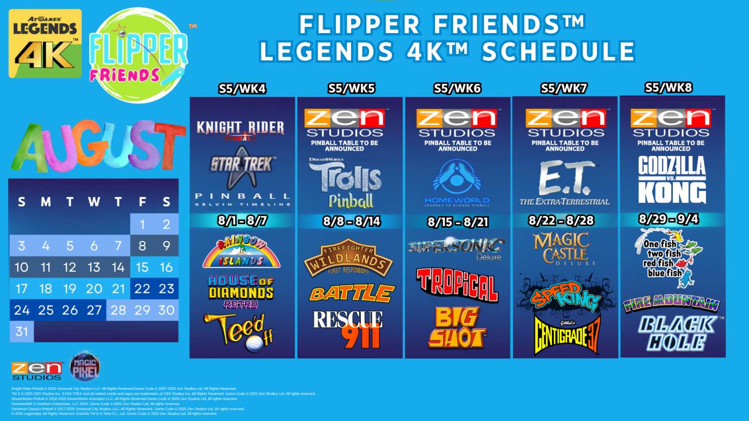AtGames Legends 4K Monthly Calendar - AtGames